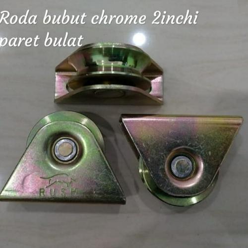 Jual Roda bubut chrome 2 inchi bulat U roda pagar 50mm roda pintu ...