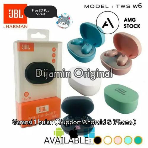 Jual EARPHONE BLUETOOTH JBL TWS 6 EARBUDS AIRDOTS MACARON TRUE WIRELESS ...