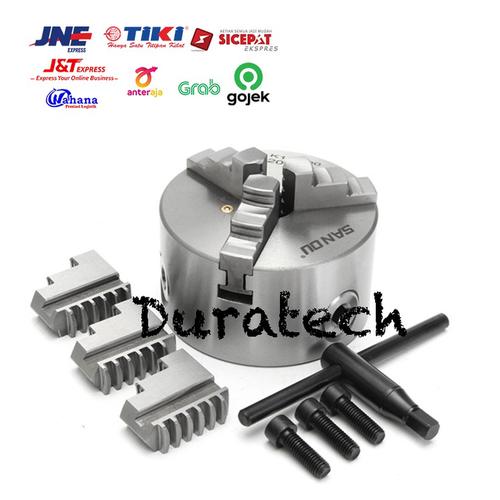 Jual Claw bubut K11 3jaw 100mm / Chuck bubut kaki 3 / Kepala bubut San ...