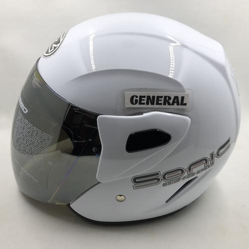 Jual Helm Murah MAZ Sonic Solid White Putih Half Face Kaca Hitam ...