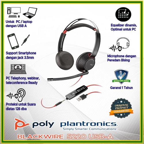 Jual Plantronics Blackwire C5220 On-Ear Binoural Headset USB-A ...