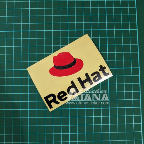 Jual Stiker Cutting Mini Reflective Logo Linux Red Hat Square 5 x 3 cm ...