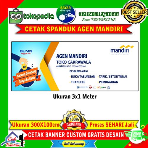 Jual cetak spanduk agen mitra bank mandiri backdrop banner flag baliho ...