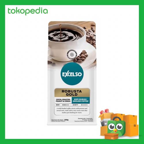 Jual kopi EXCELSO ROBUSTA GOLD 200gr bubuk kopi excelso robusta gold ...