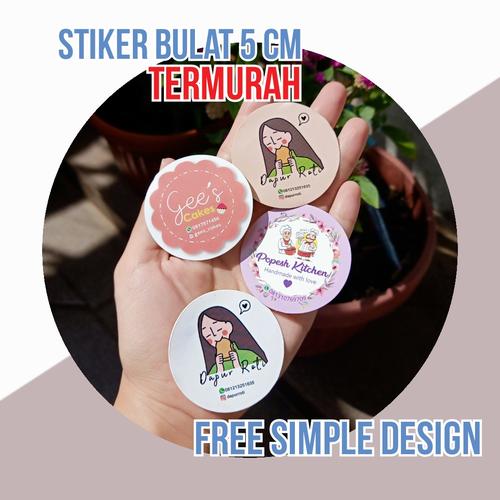 Jual Label Stiker Nama Toko Kue Makanan Sticker Toko Bulat - 1000pcs ...
