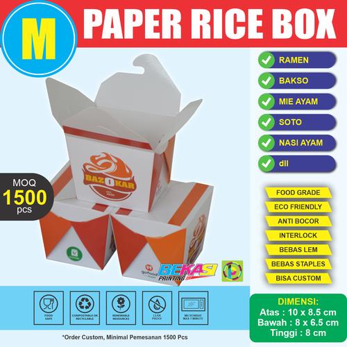 Jual RBI-M41 Kemasan Rice Box Food Pail Cetak Logo / Text 4 Warna ...