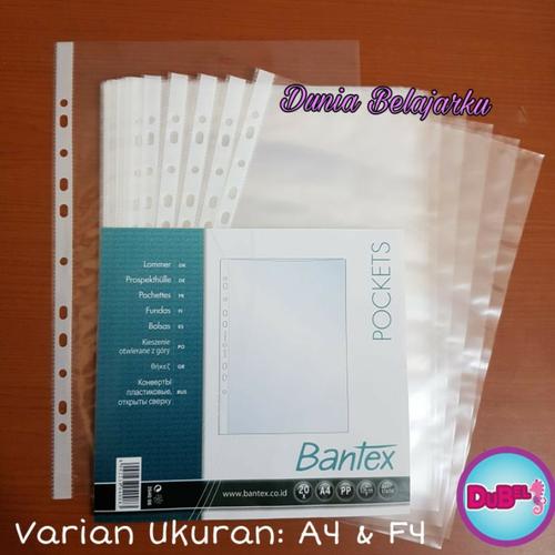 Jual PP Plastik Pocket Bantex F4 dan A4 Bening / Tebal 0.06mm / Anti ...