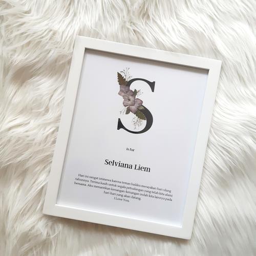 Jual Inisial Nama Pressed Flowers Frame utk hadiah ulang tahun - Kota ...
