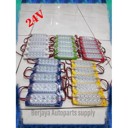 Jual Lampu LED 12 Mata 24 Volt / LED Modul 12 Mata 7W 24V - Biru - Kota ...