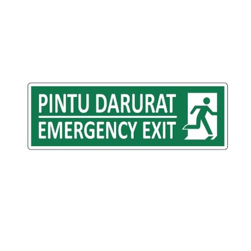 Jual Rambu K3 bahan akrilik - pintu darurat / emergency exit 30x10 cm ...