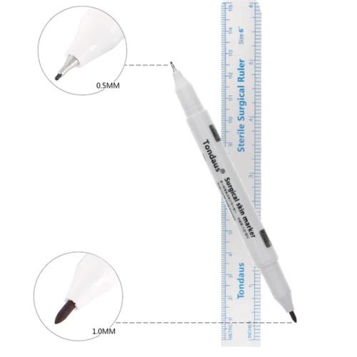 Jual Tondaus Surgical skin marker 6" dual 0,5mm & 1mm / spidol sulam ...