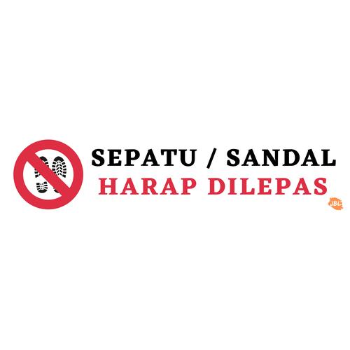 Jual Sign Label Sepatu Sandal Harap Dilepas UV PRINT - Merah - Kota ...