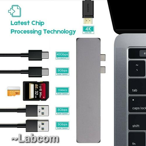 Jual USB Type C Hub Adapter 7 in 1 Converter for Macbook Pro Premium ...