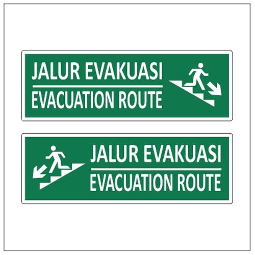 Jual Rambu K3 Jalur Evakuasi Turun Tangga Bahan Akrilik 3 mm - 30x10 cm ...