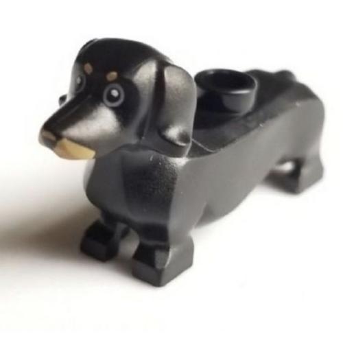 Jual Lego Dog, Dachshund with Black Eyes and Nose and Tan Markings (BAM ...