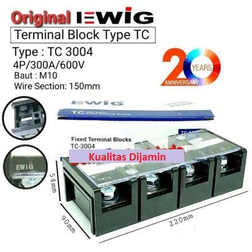 Jual Terminal Block 4 pole Terminal Blok 300A EWIG TC 3004 - Kota ...