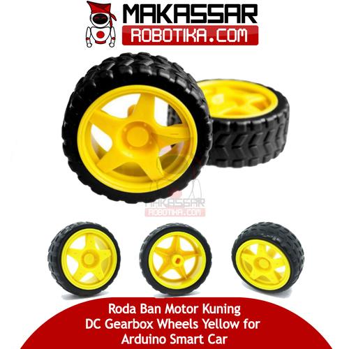 Jual Roda Ban Motor Kuning DC Gearbox Wheels for Arduino Smart Robot ...