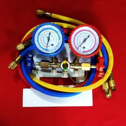 Jual Satu Set Manifold Double R22, R32, R410a dll - Selang R32 R410 ...