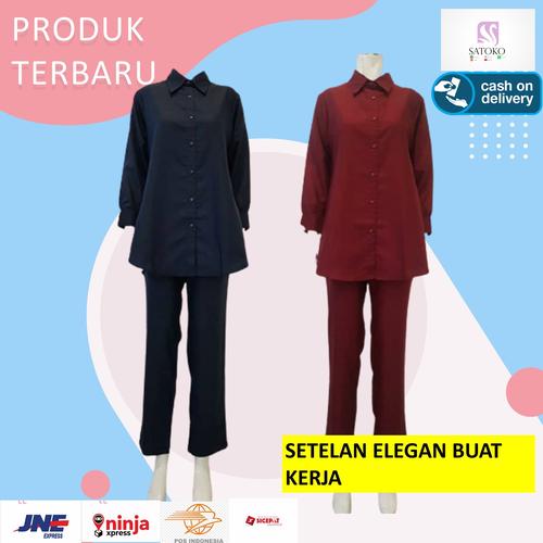 Jual BAJU SETELAN CELANA KERJA MODIS KATUN POLOS TERBARU ELEGAN ...