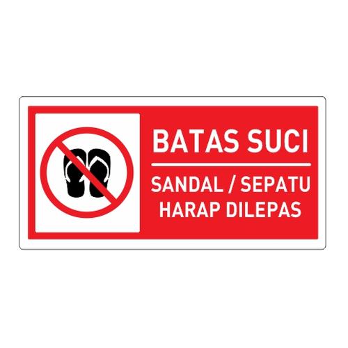 Jual Akrilik batas suci - sandal sepatu harap dilepas ukuran 30*15 cm ...