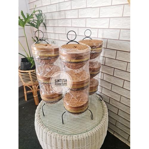 Jual Keranjang wadah tempat bumbu/wadah bawang/tempat makanan bambu ...