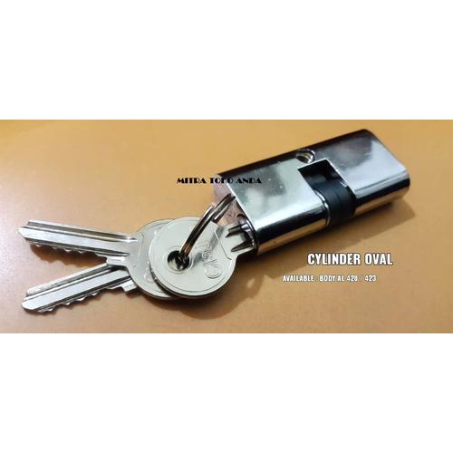 Jual SILINDER KUNCI PINTU ALUMUNIUM OVAL / ISI KUNCI - NORMAL KEY - Kab ...