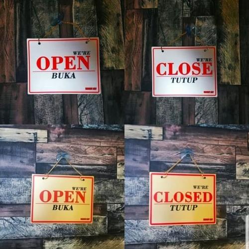 Jual SIGN LABEL OPEN N CLOSE BUKA N TUTUP UKURAN 18X28CM - Jakarta ...