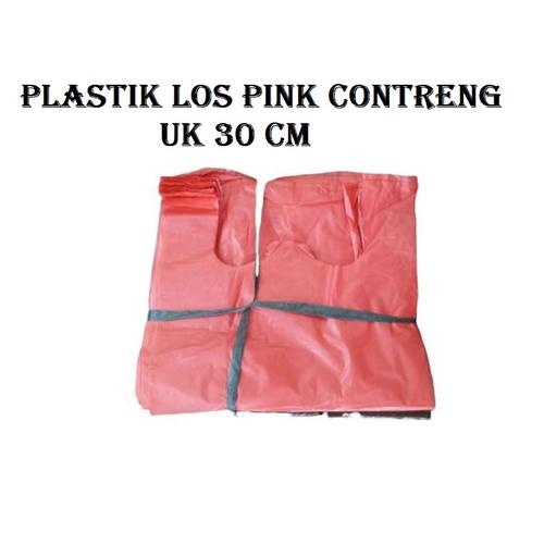 Jual KANTONG PLASTIK KRESEK LOS PINK CONTRENG UK 30 CM HD KILOAN MERAH ...