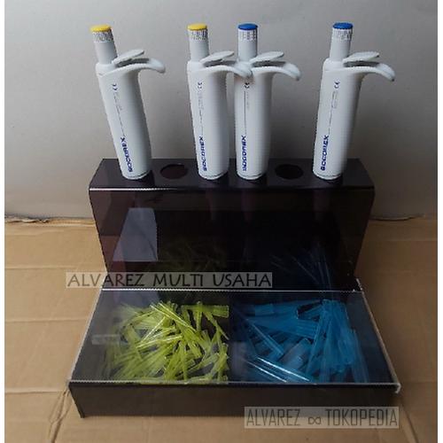 Jual Rak Micropipet Isi 6 Lubang Dengan Wadah Tips Acrylic ...