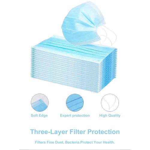 Jual COD - DISPOSABLE FACE MASK 3ply 50pcs MASKER WARNA BIRU ISI 50 pcs ...