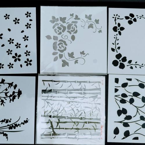 Jual Stensil Stencil Sablon motif Floral Tanaman Bunga - layering ...