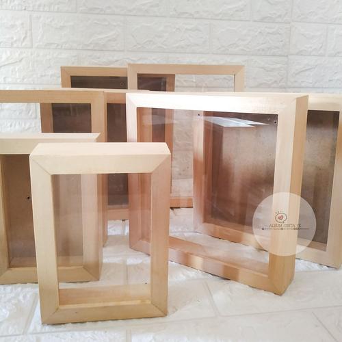 Jual Pigura Kayu 3D Kaca Acrylic Anti Pecah Murah - 30x30cm, standar ...