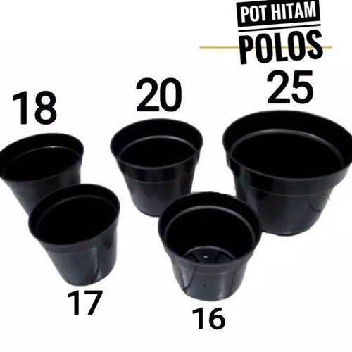 Jual Pot Hitam Ukuran 25 20 18 17 16/ Pot Plastik / Pot Bunga / Pot ...