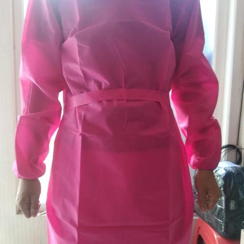 Jual apd gown disposable apd dress apd gaun 75gsm ready warna pink dan ...