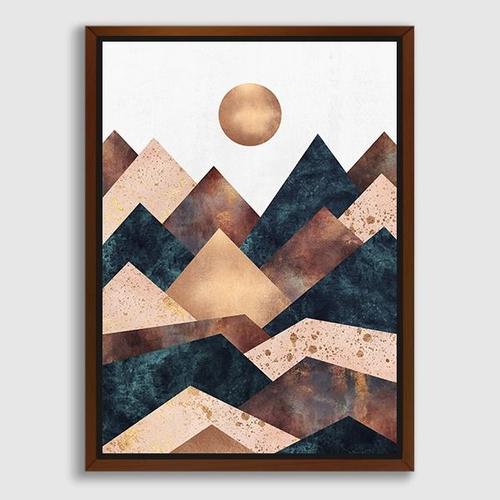 Jual Lukisan Dinding/Canvas Print Autumn Peaks - Frame Kayu Tua - 50x75 ...
