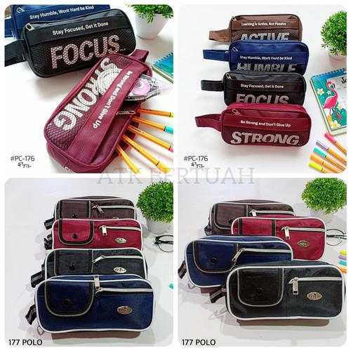 Jual DOMPET TEMPAT PENSIL KAIN KANVAS POLOS NETRAL BESAR - Polo 177 ...