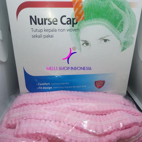 Jual Nurse Cap Onemed Penutup Kepala Operasi box isi 100pc warna pink ...