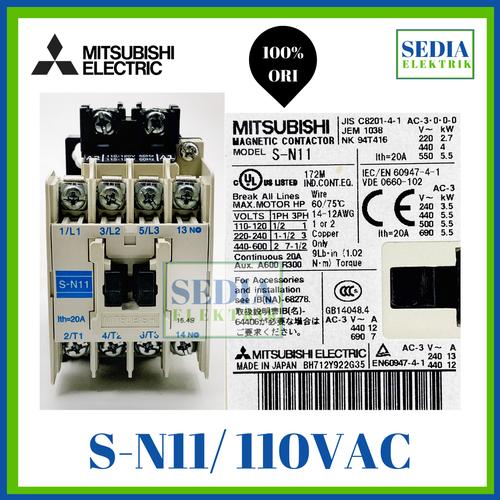 Jual Contactor Mitsubishi S-N11 / 110VAC SN11 SN-11 - Kota Cimahi ...