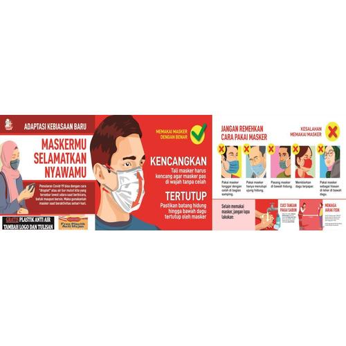 Jual BANNER - SPANDUK 3M PAKAI MASKER DESIGN SUKAKU - 4X1 - Jakarta ...