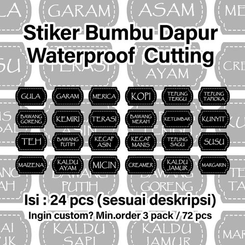 Jual 24 Pcs Stiker Label Bumbu Dapur Vinyl Cutting Glossy Waterproof ...