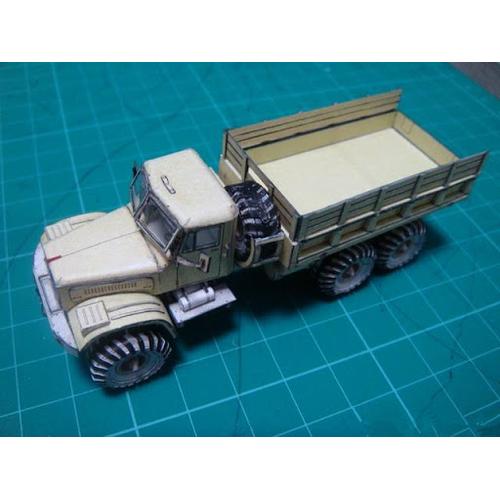 Jual DIY Papercraft pola Kendaraan Truk Pengangkut Kraz 255 Brown Color ...