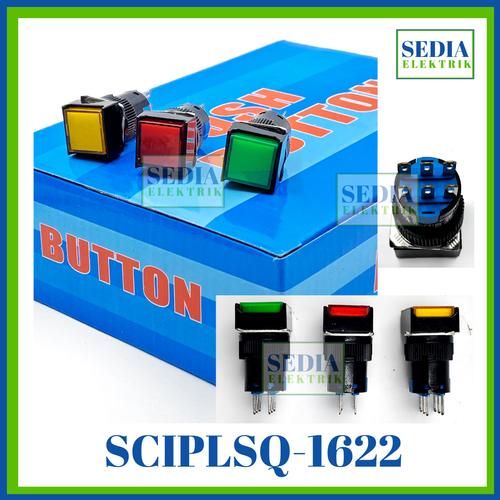 Jual Illuminated Push Button Lock Kotak Square Kunci 220VAC 24VDC 16mm ...