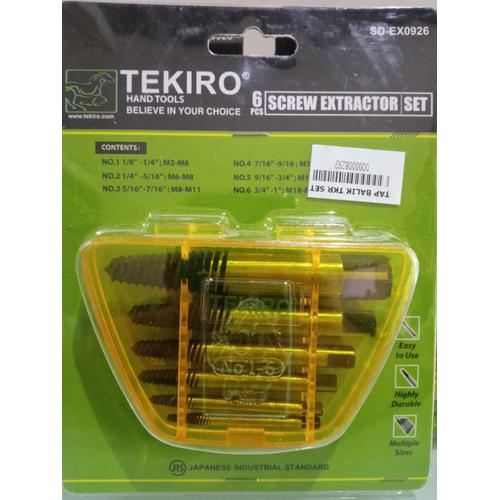 Jual TEKIRO Screw Extractor 6 Pcs Pembuka Baut Set Tap Balik - Kota ...