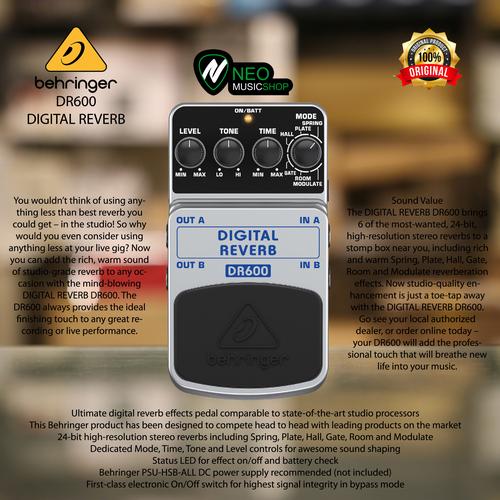 Jual Behringer DR600 Digital Stereo Reverb Effects Pedal - Kota ...