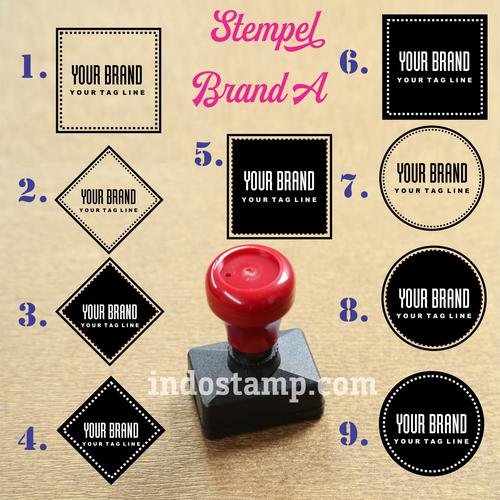Jual stempel otomatis desain toko brand kotak bulat persegi nota ...