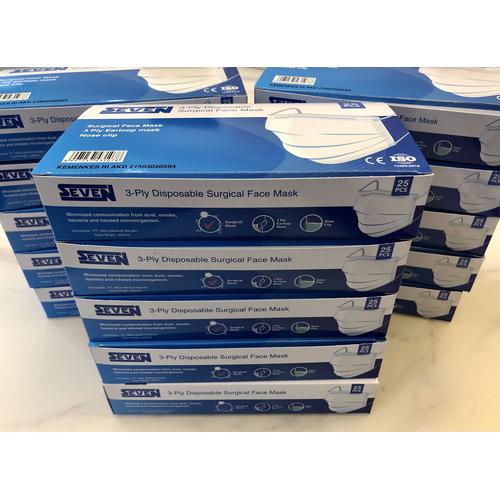 Jual Masker Medis SEVEN 3 Ply (Surgical Face Mask) isi 50pcs - BIRU SVN ...