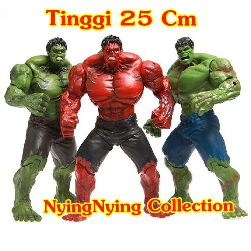 Jual Super Hero Avengers Hulk PVC Action Figure Mainan 25Cm Merah Hijau ...