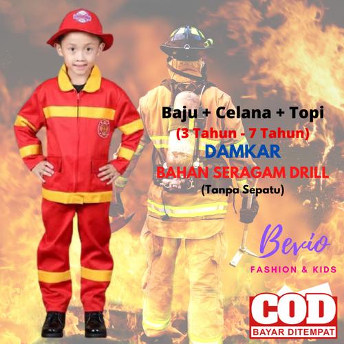 Jual Kostum Baju Seragam Profesi Anak Pemadam Setelan Damkar Cowok ...