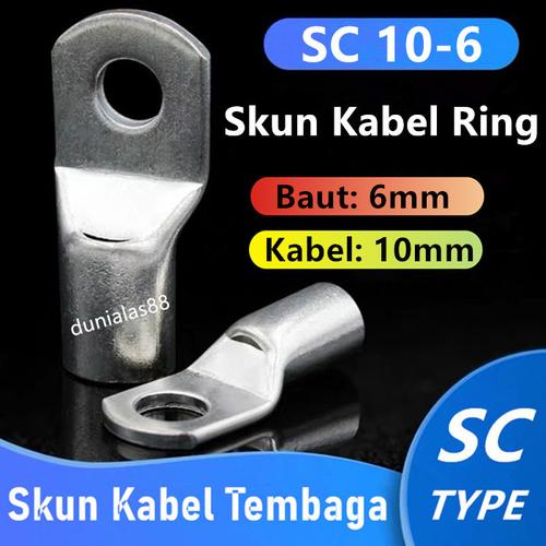 Jual Skun kabel SC10-6 baterai scun kabel konektor tembaga aki audio ...