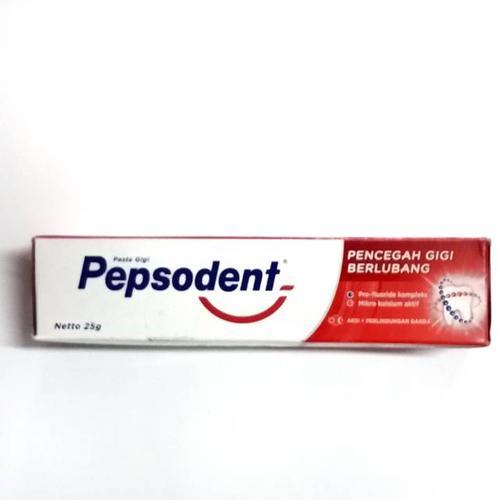 Jual PASTA GIGI ODOL PEPSODENT MERAH PENCEGAH GIGI BERLUBANG 25 GRAM ...